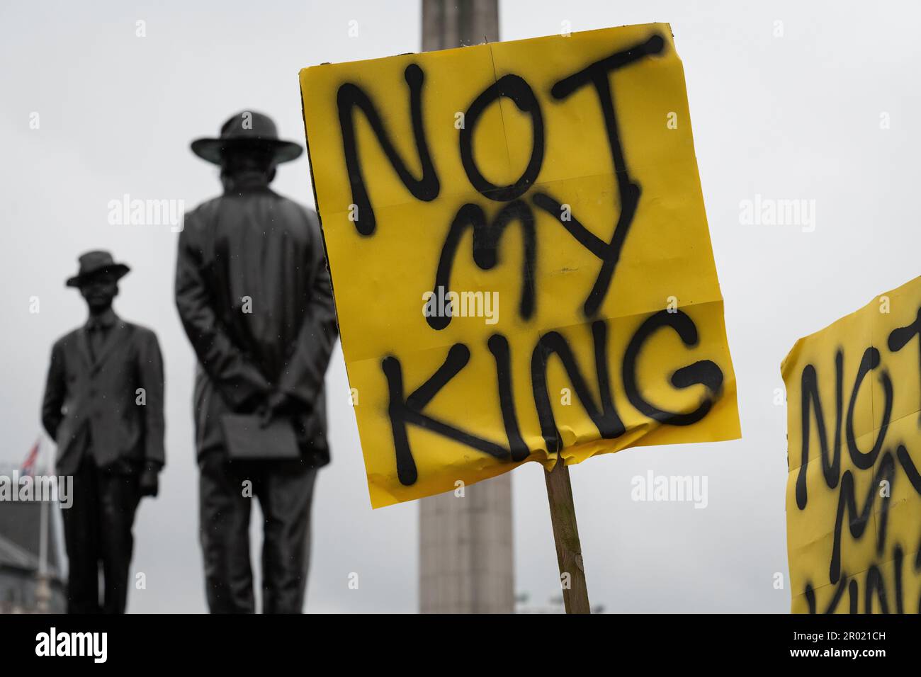 London, UK. 6 May, 2023. Anti-monarchy protesters organised by Republic ...