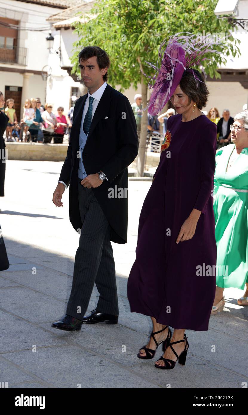 José María Treviño and his mother, Gemma Ruiz de Velasco, arrive at the Santo Tomás Apóstol de ...