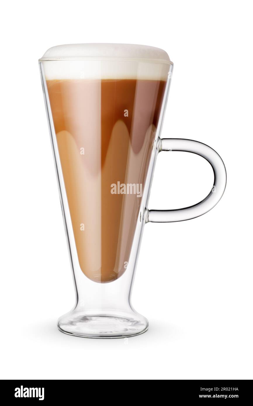 Double wall cup of coffee mocha or mocaccino isolated on white ...