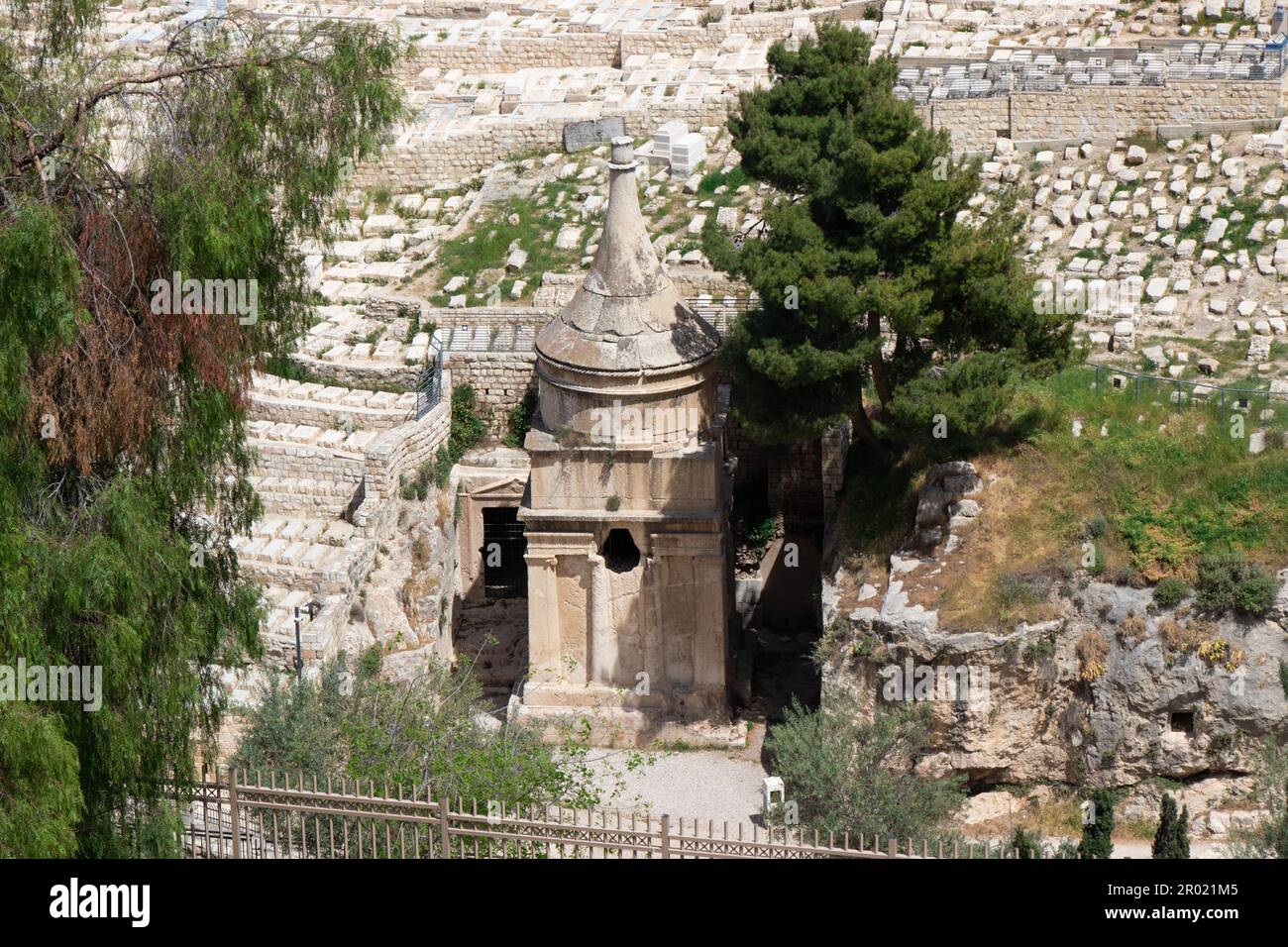 Yad Avshalom. Tomb of Absalom or Absalom's Pillar in the Kidron Valley ...