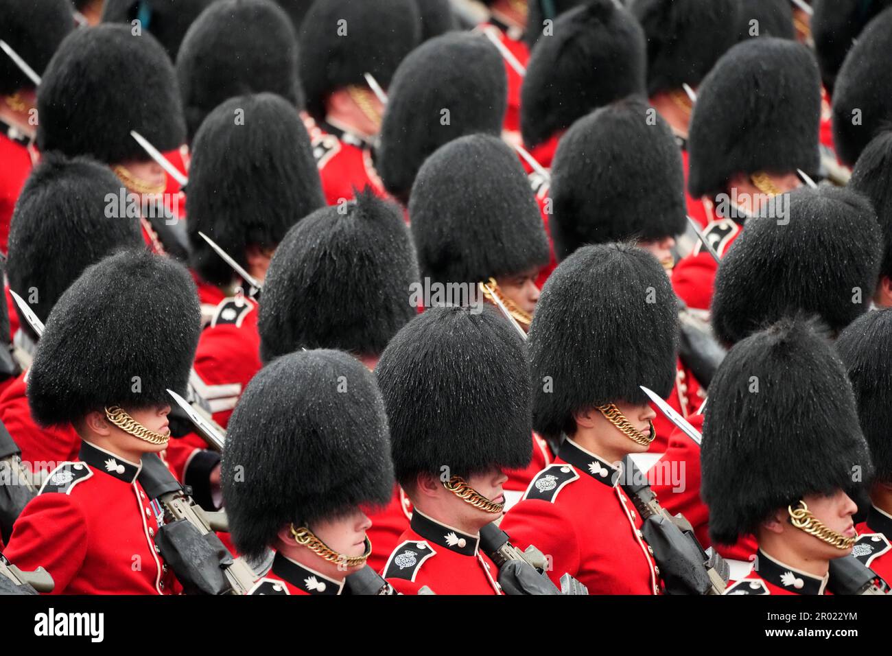 King's Guards march outside Buckingham Palace during Britain's King ...
