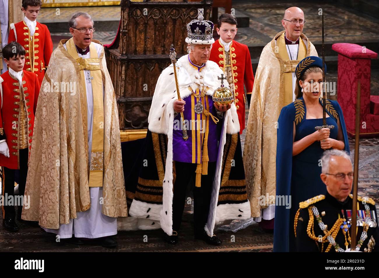 Lord President of the Council, Penny Mordaunt, holding the Sword of ...