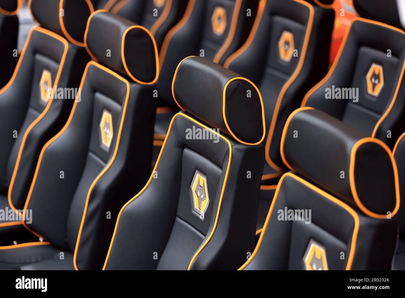 Wolverhampton Wanderers branded seats on the bench during the Premier ...