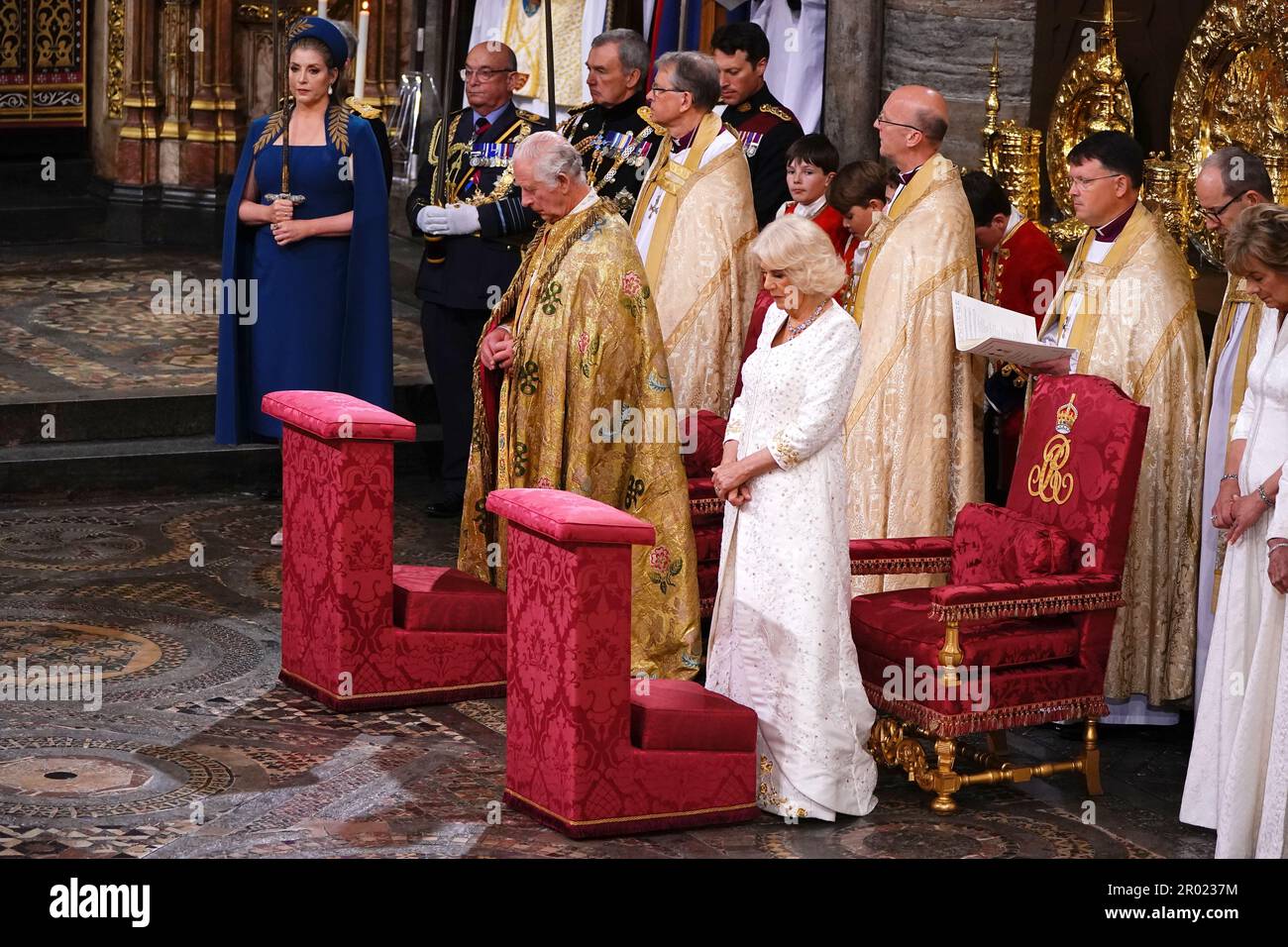 King Charles III and Queen Camilla during their coronation ceremony in ...
