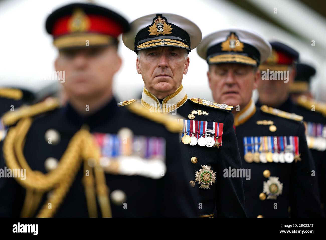 Admiral Sir Tony Radakin in the gardens of Buckingham Place, London ...
