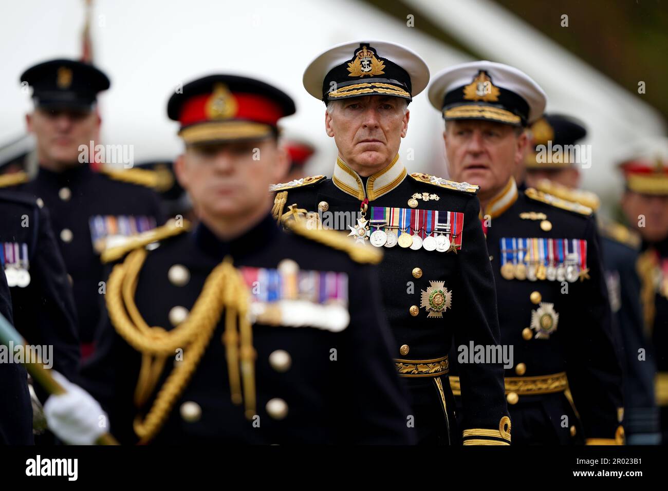Admiral Sir Tony Radakin in the gardens of Buckingham Place, London ...