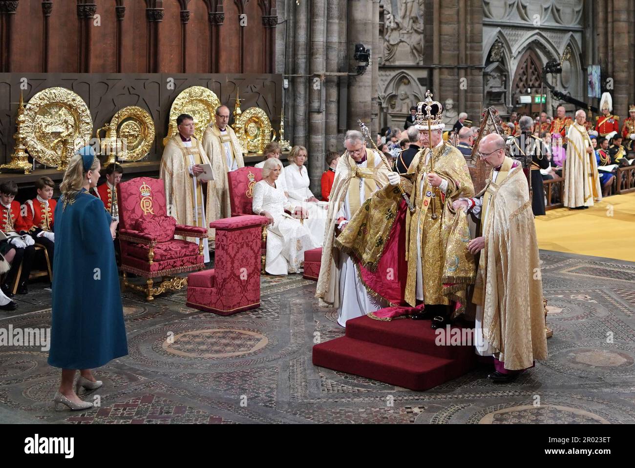 King Charles III during his coronation ceremony in Westminster Abbey ...