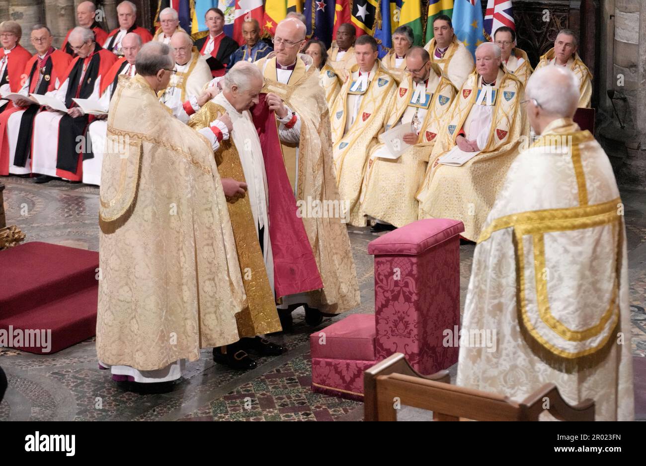King Charles III during his coronation ceremony in Westminster Abbey ...