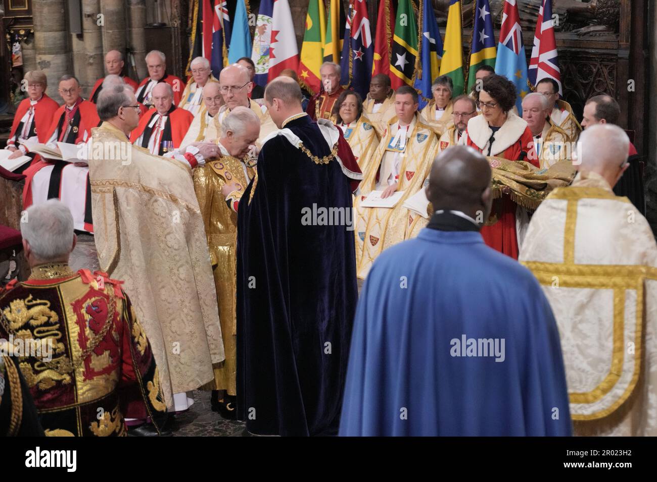 King Charles III during his coronation ceremony in Westminster Abbey ...