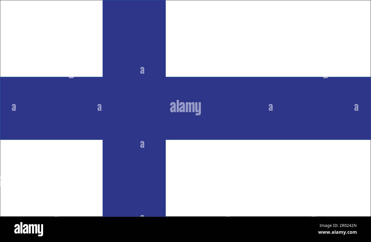 Flag with blue cross in Finnish colors Stock Vector Image & Art - Alamy