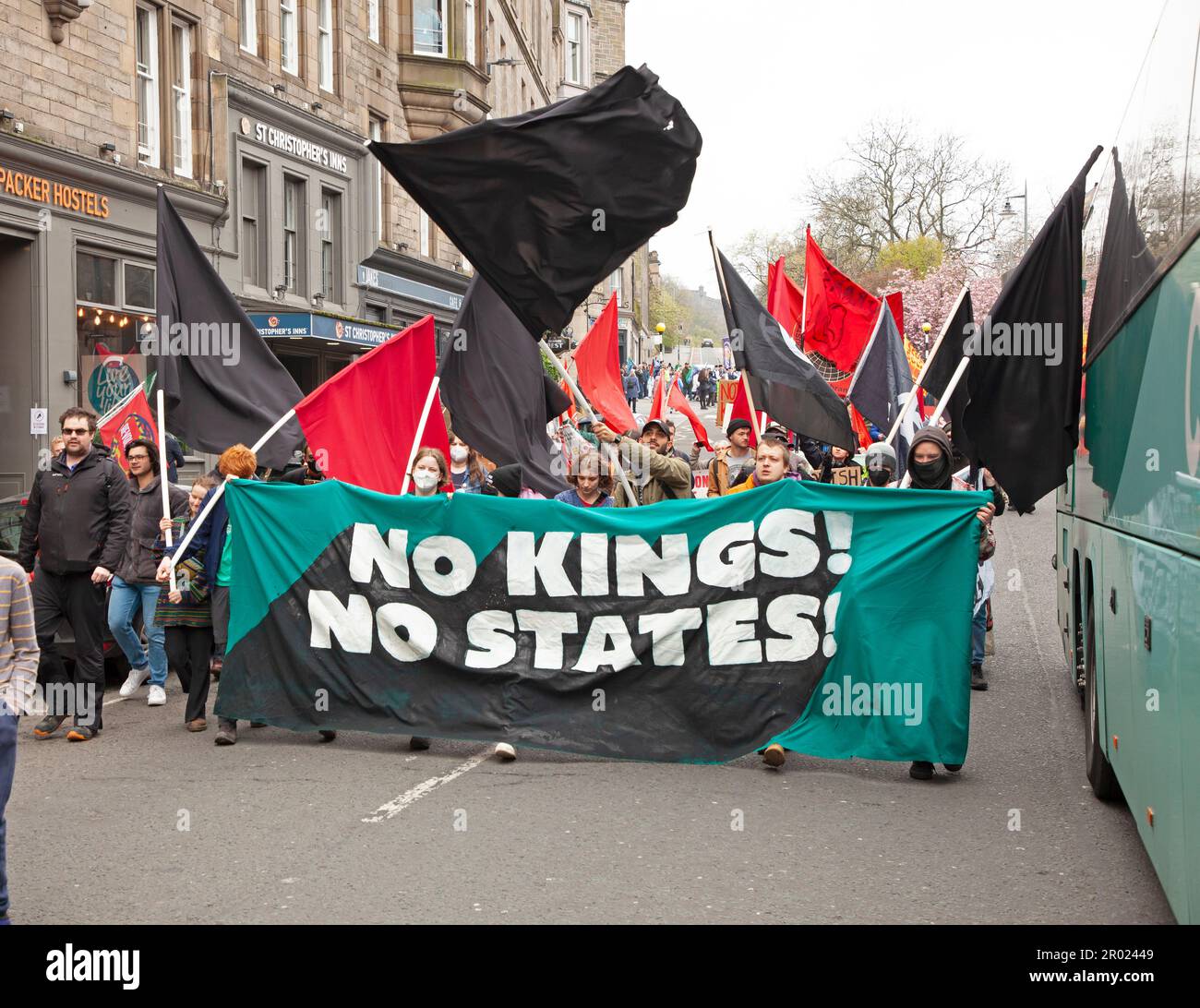 Edinburgh city centre, Scotland, UK. 6 May 2023. May Day Rally, various ...