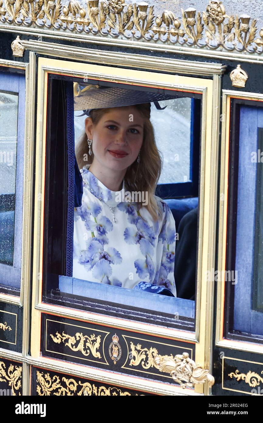 London, UK. 06th May, 2023. Lady Louise Mountbatten-Windsor leaving ...