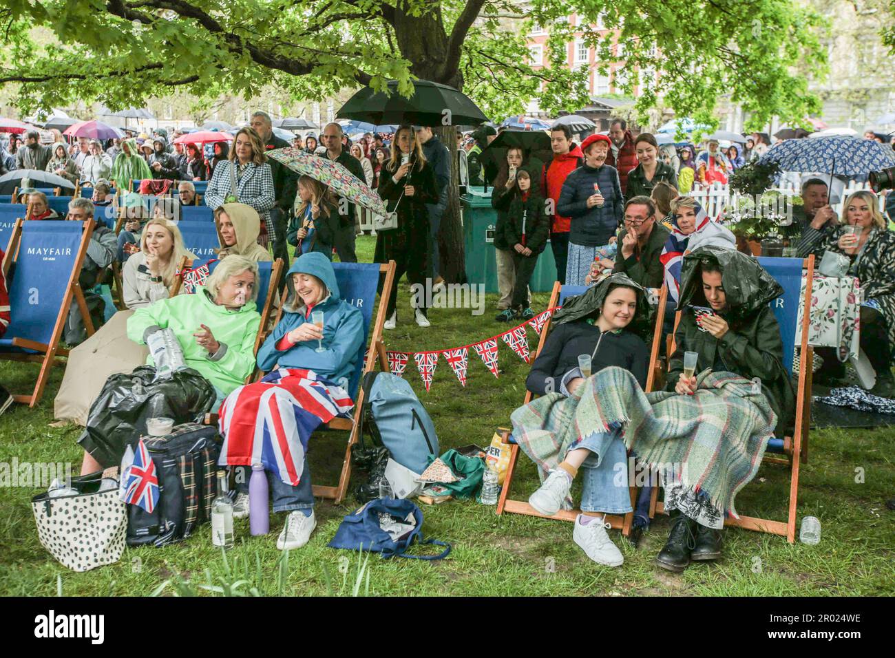 London, UK. 6th May, 2023. Heavy rain ruined the celebrations in ...