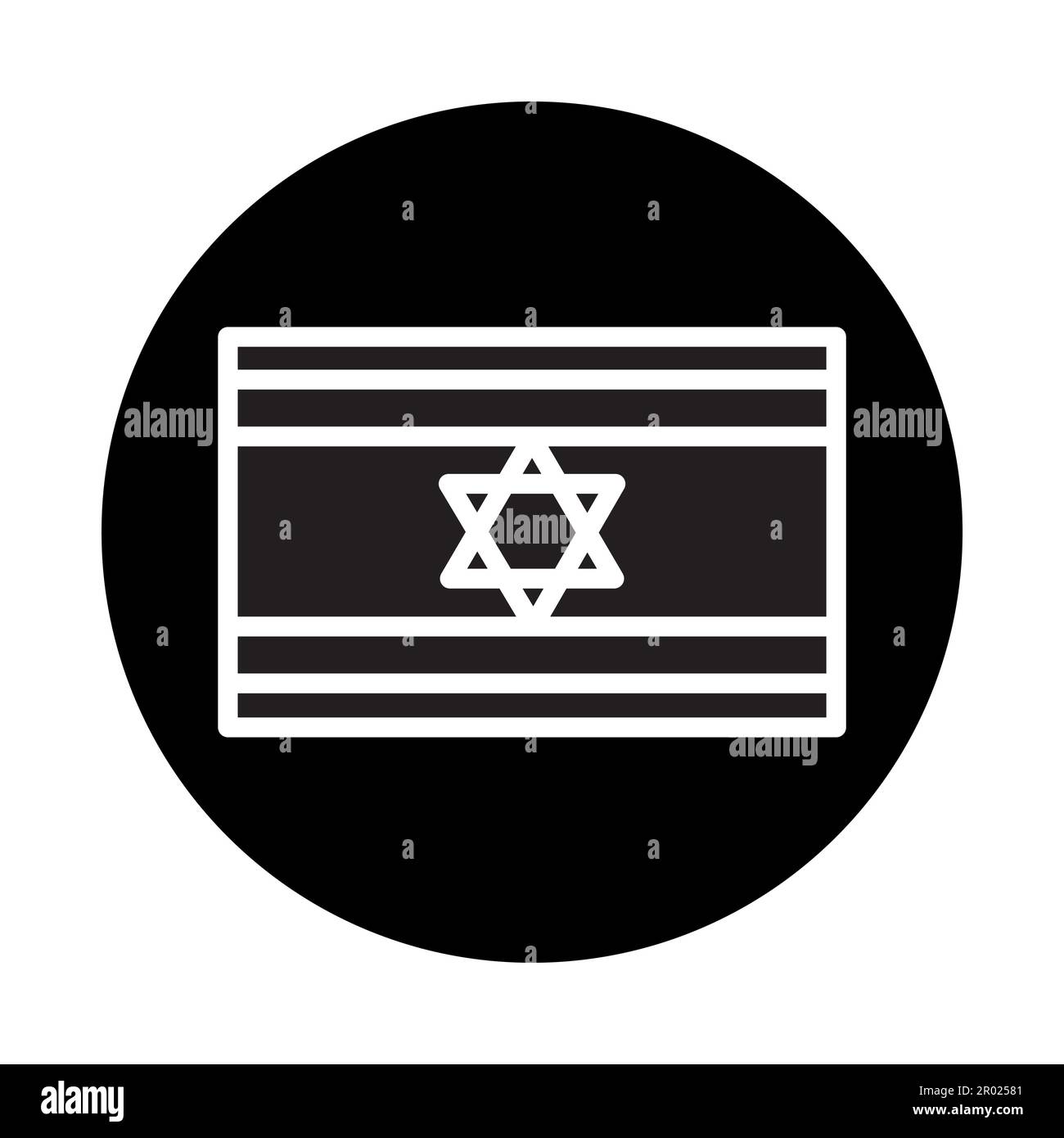 Flag of Israel line color icon. Isolated vector element. Outline ...