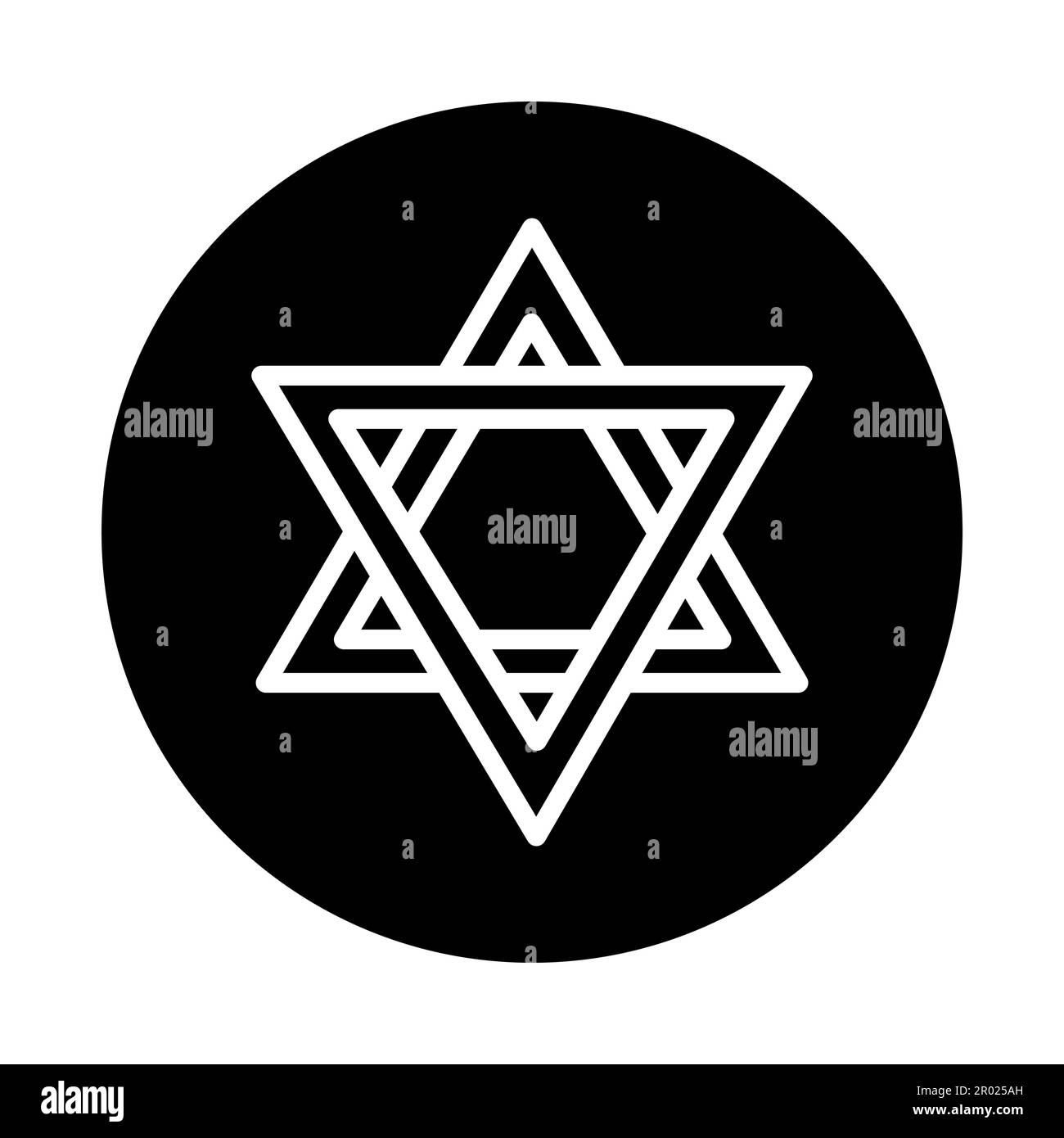 Jewish star line color icon. Isolated vector element. Outline pictogram ...