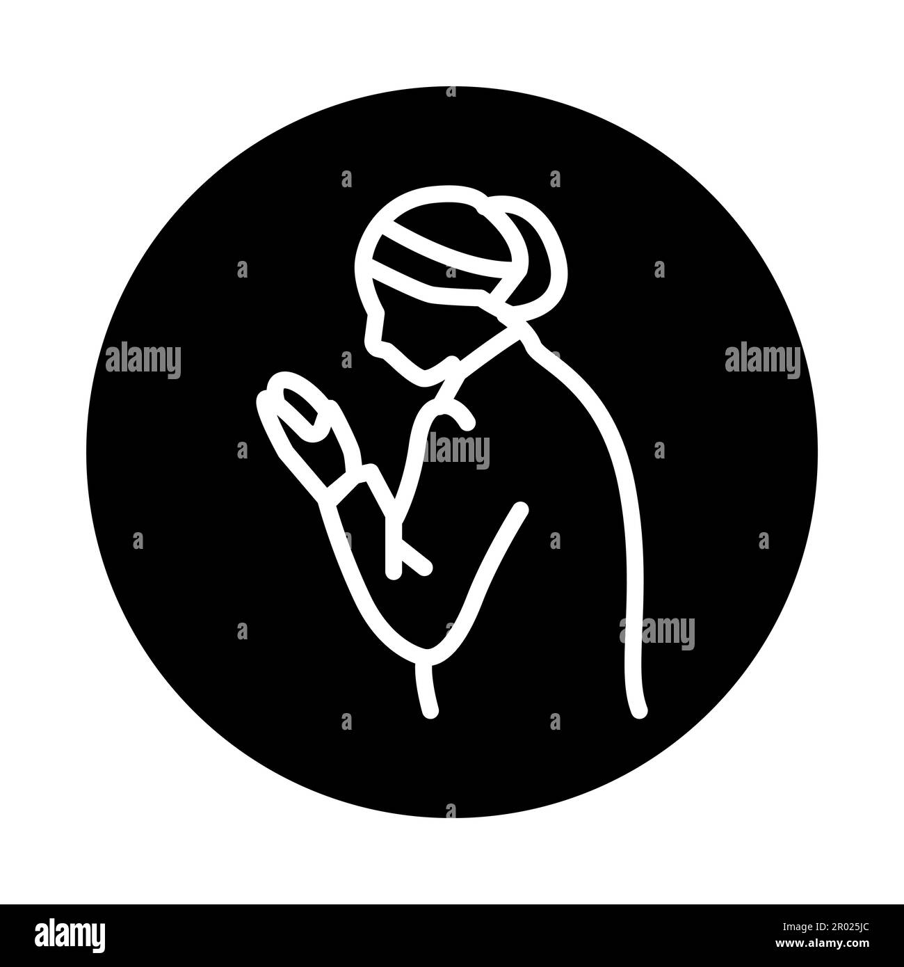 Jewish woman praying line color icon. Isolated vector element. Outline ...