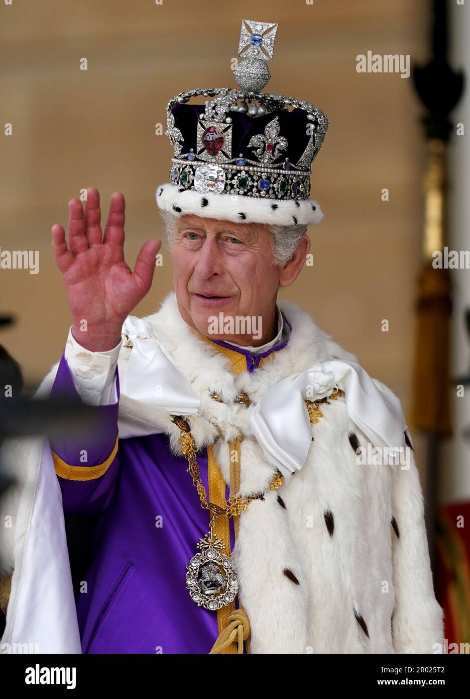 King Charles III receives a royal salute from members of the military ...