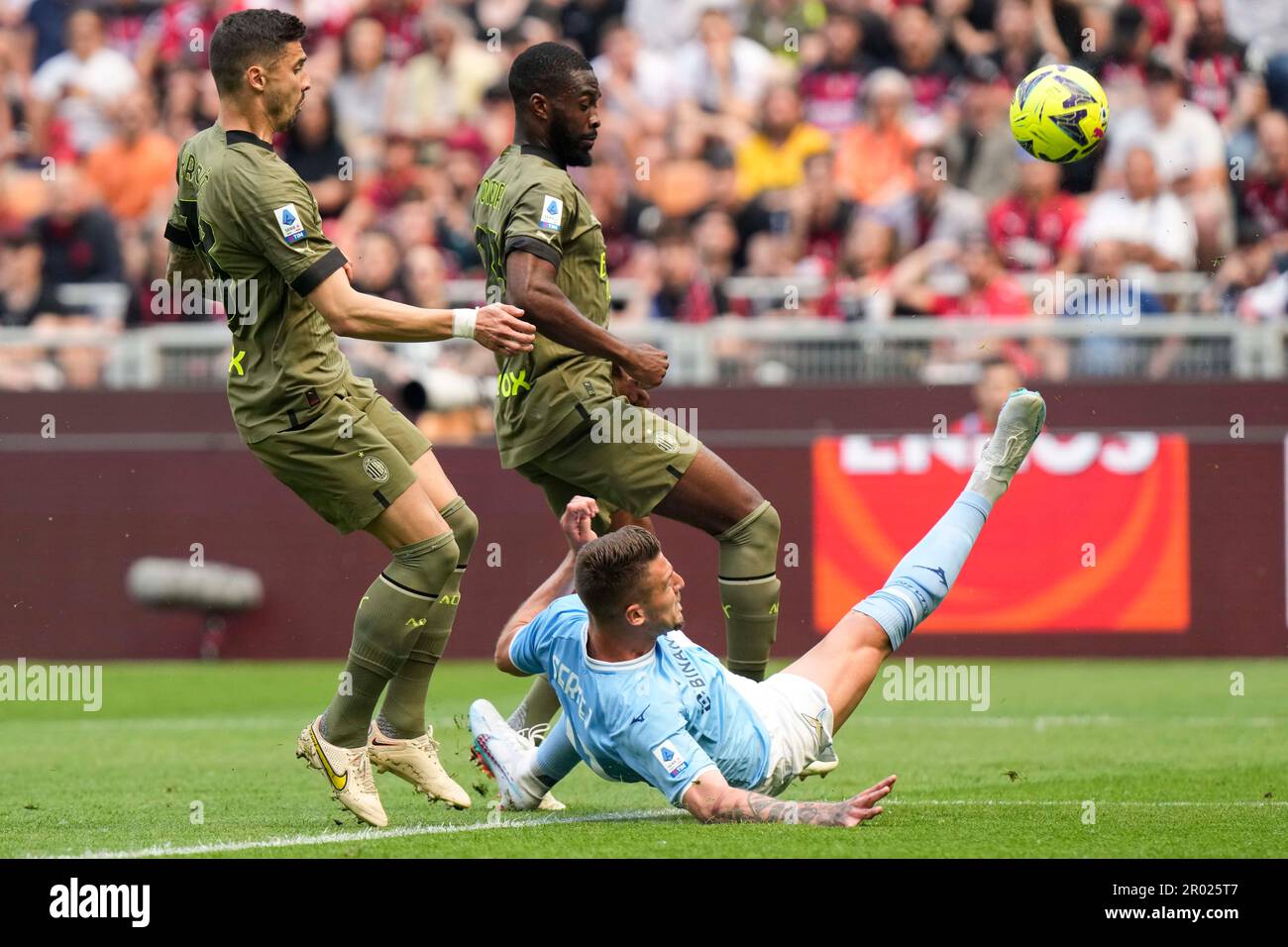 Lazio's Sergej Milinkovic-Savic makes an attempt to score during a ...