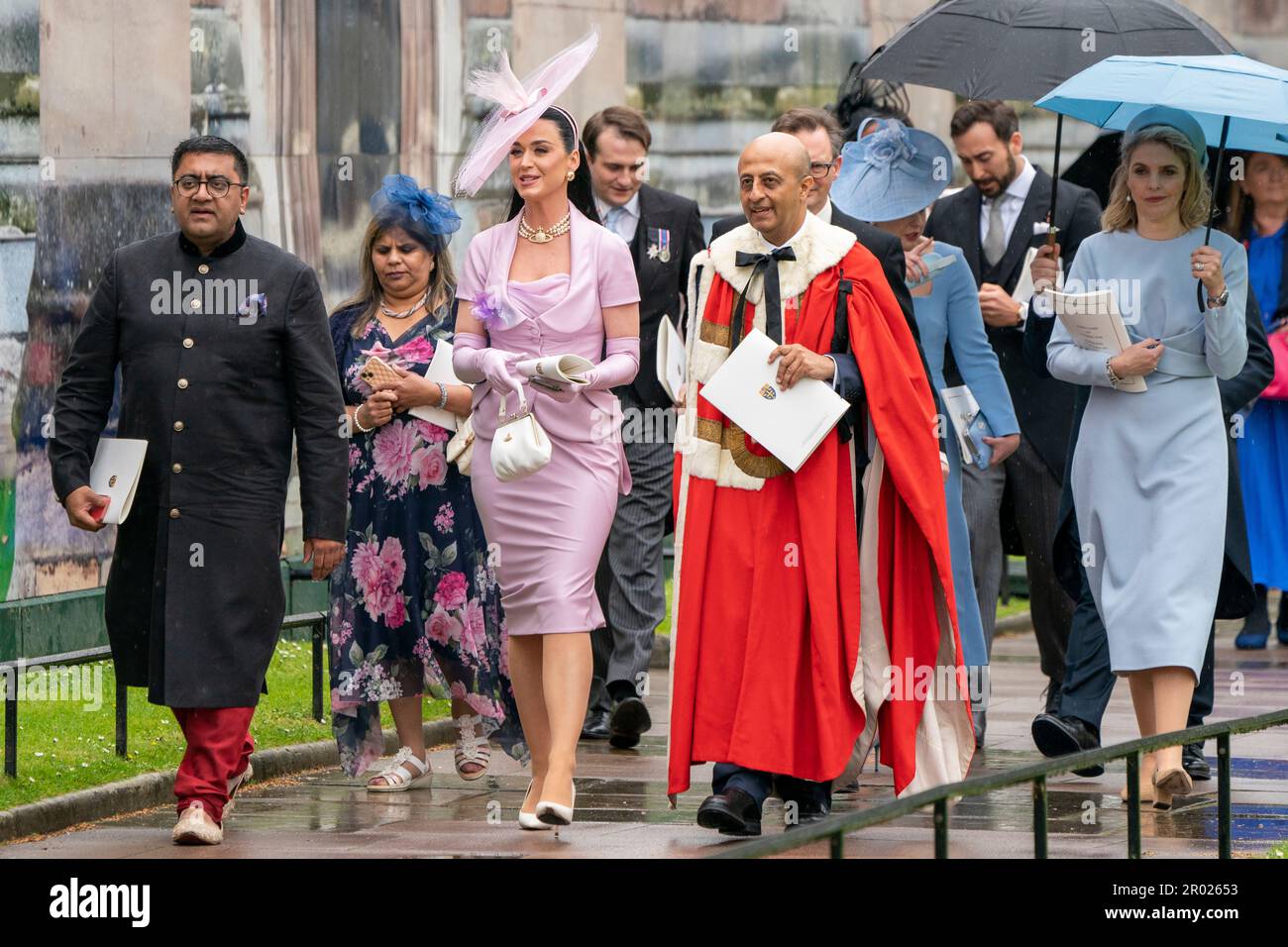 Katy Perry leaves Westminster Abbey following the coronation ceremony ...