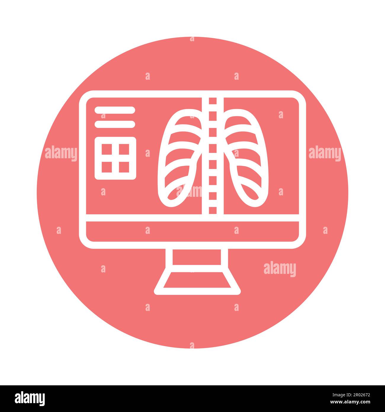 Ultrasound lung color line icon. Isolated vector element. Outline ...