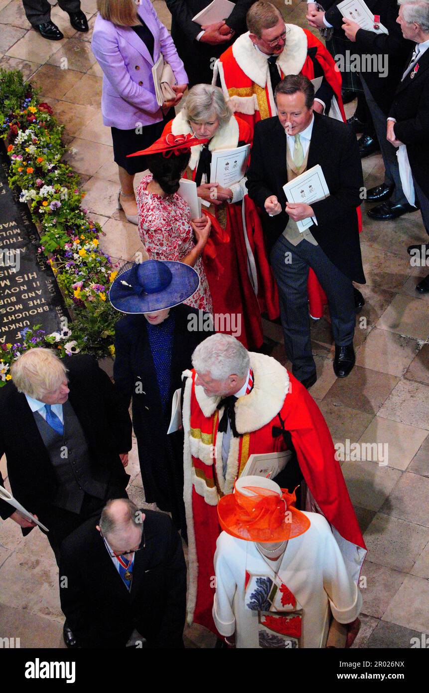 Former prime minister David Cameron (top, right) and former prime ...