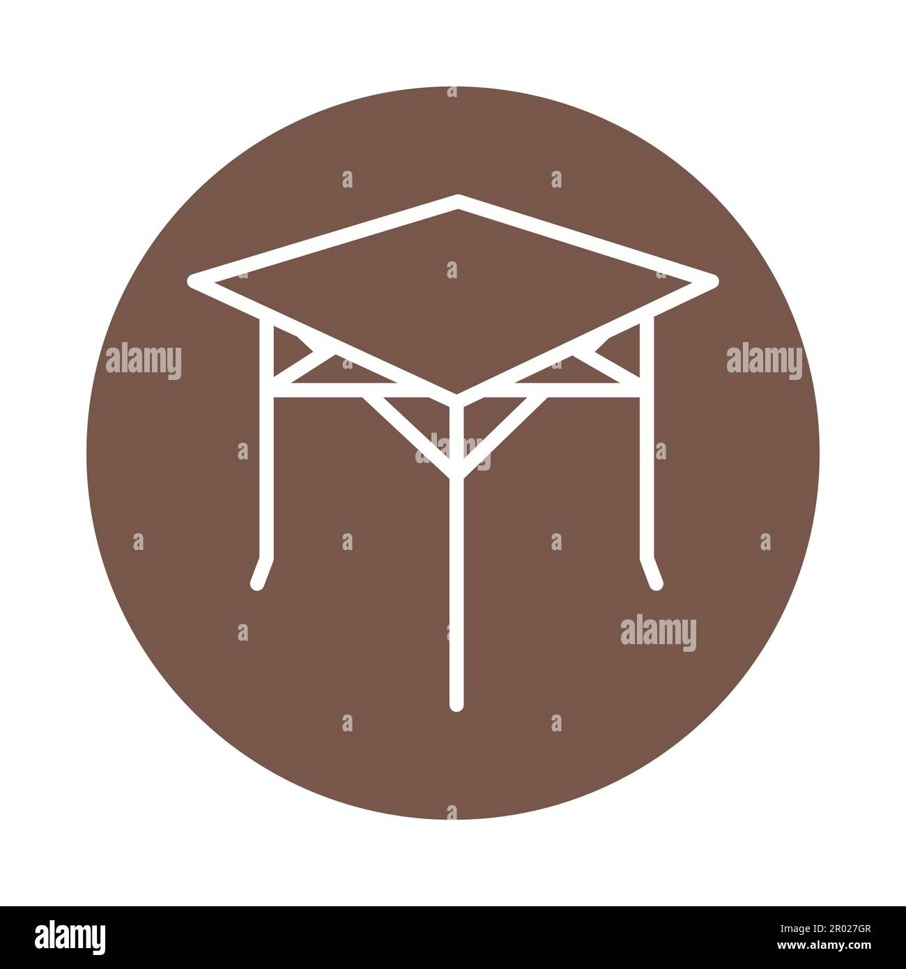 Camping portable table line color icon. Outline pictogram for web page ...