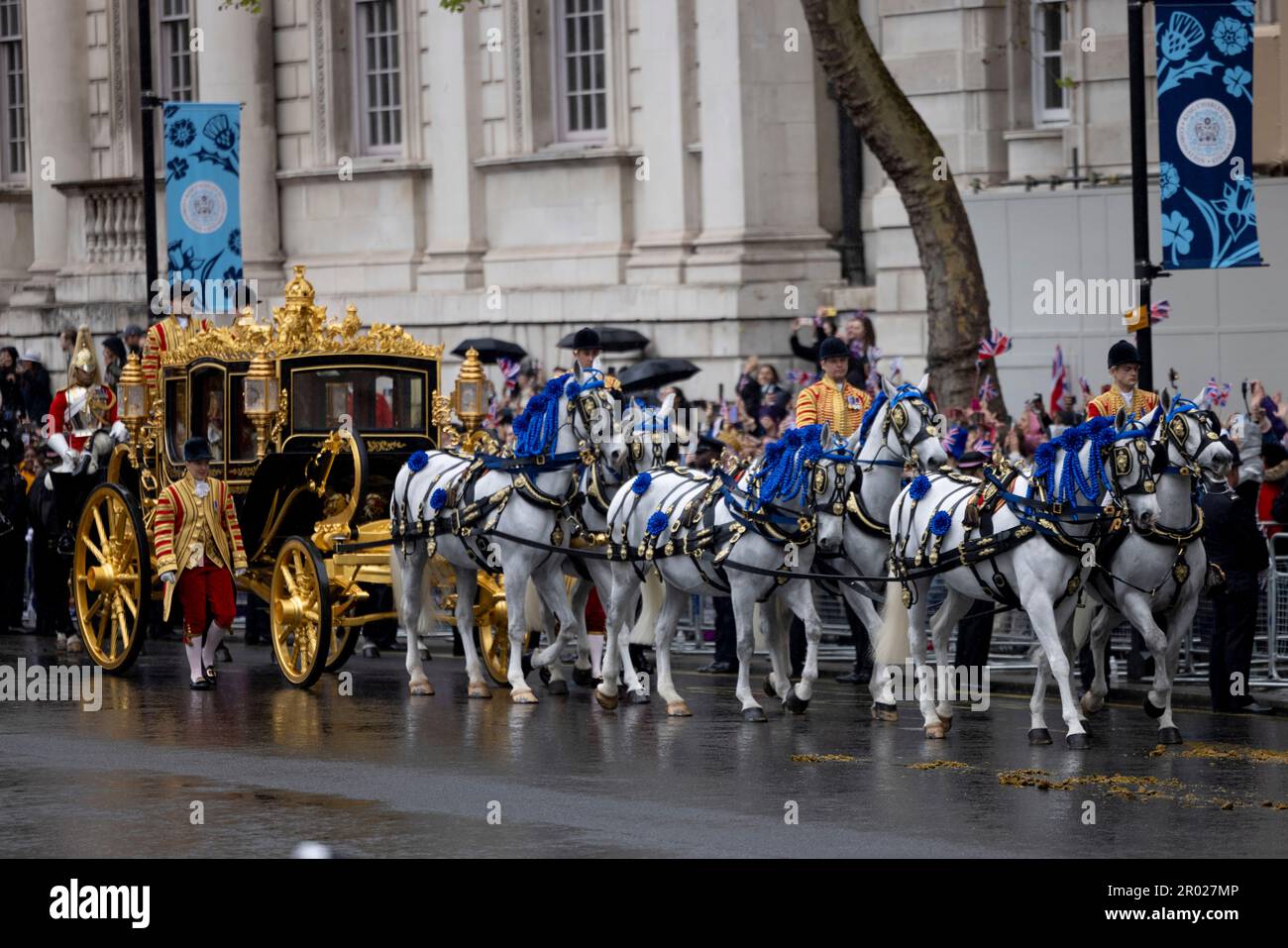 The carriage carrying King Charles III and Queen consort Camilla on the ...