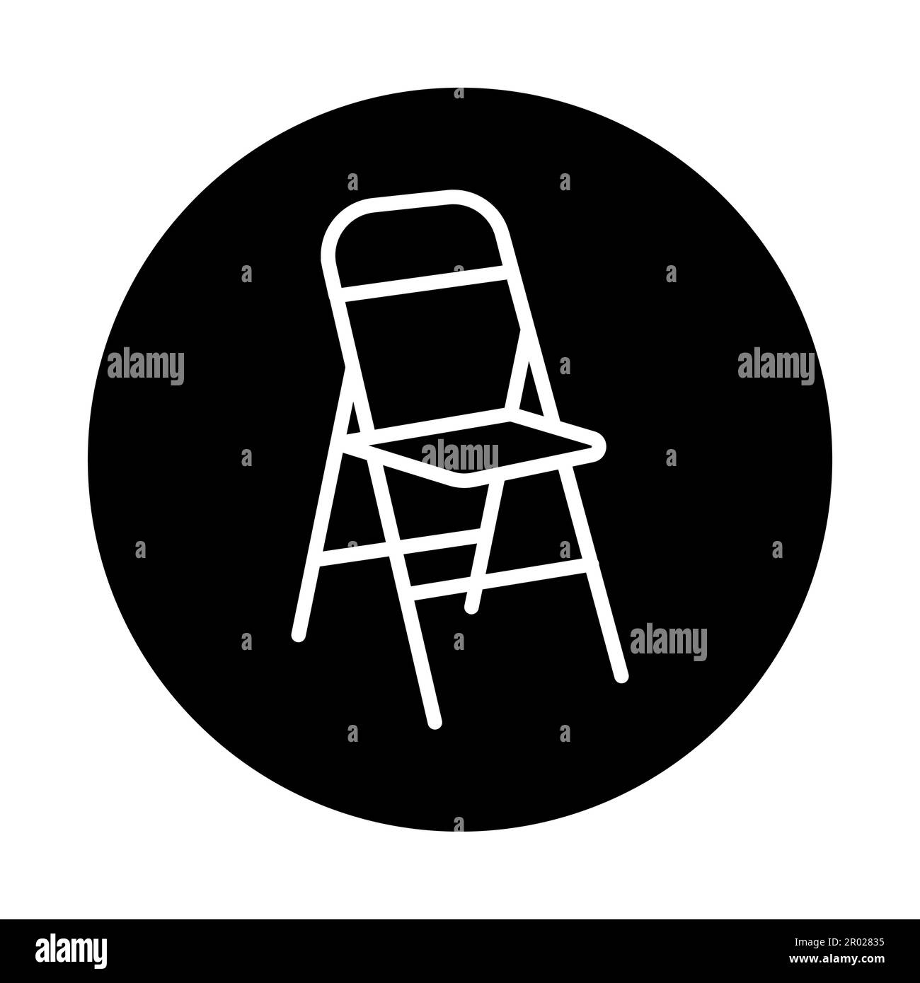 Camping portable chair line color icon. Outline pictogram for web page ...