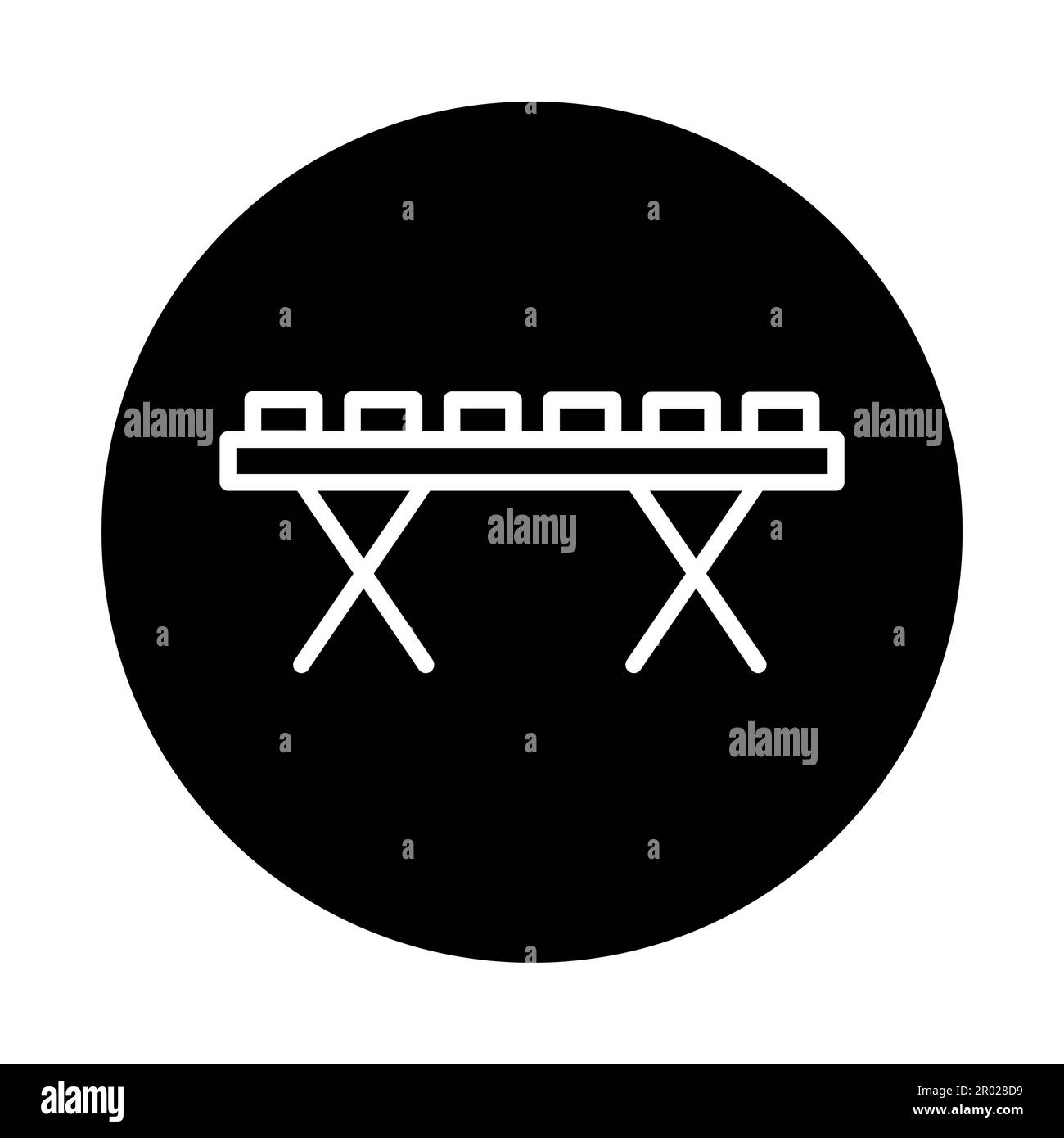 Wooden outdoor bench line color icon. Outline pictogram for web page ...