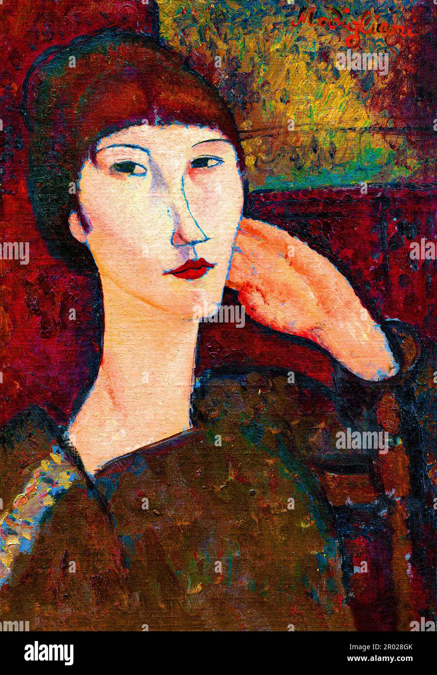 Amedeo Modigliani's Adrienne famous painting Stock Photo - Alamy