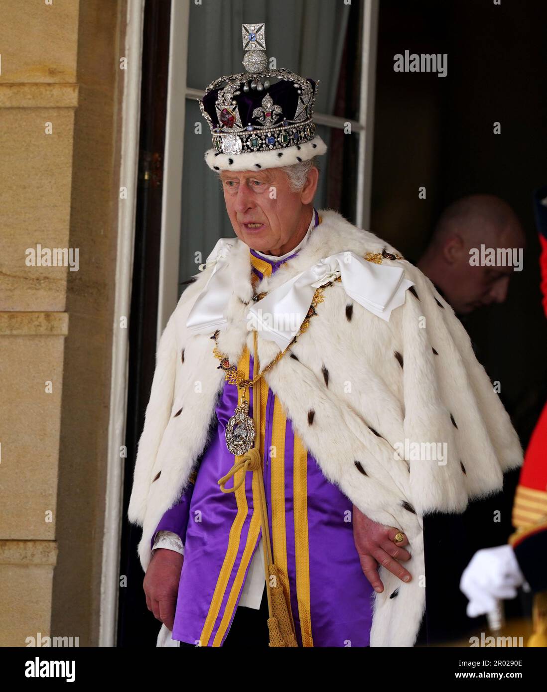 King Charles III receives a royal salute from members of the military ...