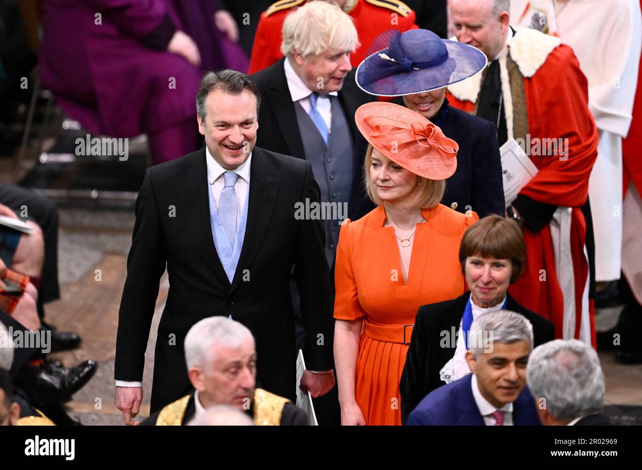 Former Prime Minister Liz Truss and her husband Hugh O'Leary leaves ...
