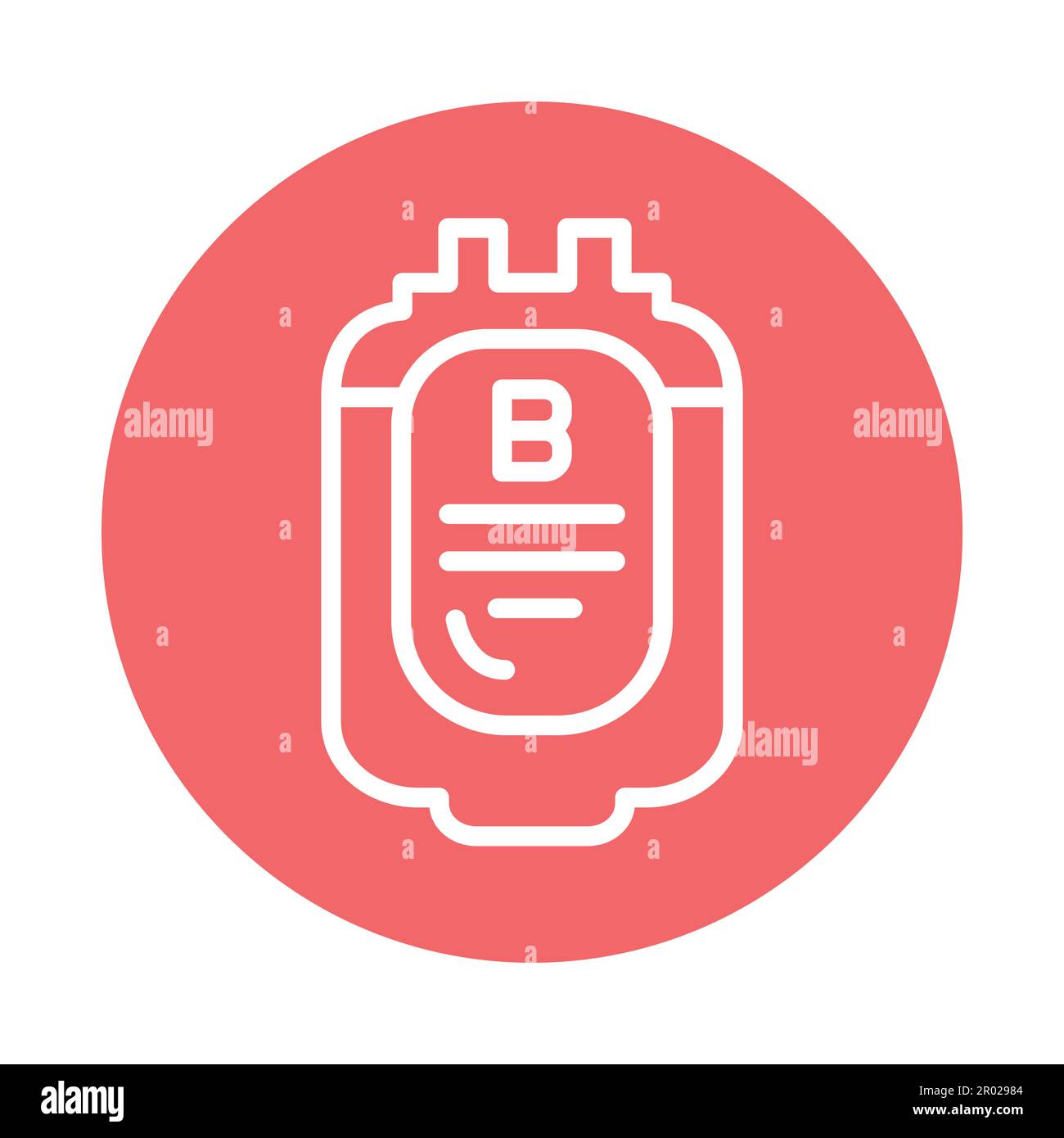 Donor blood type B color line icon. Isolated vector element. Outline ...
