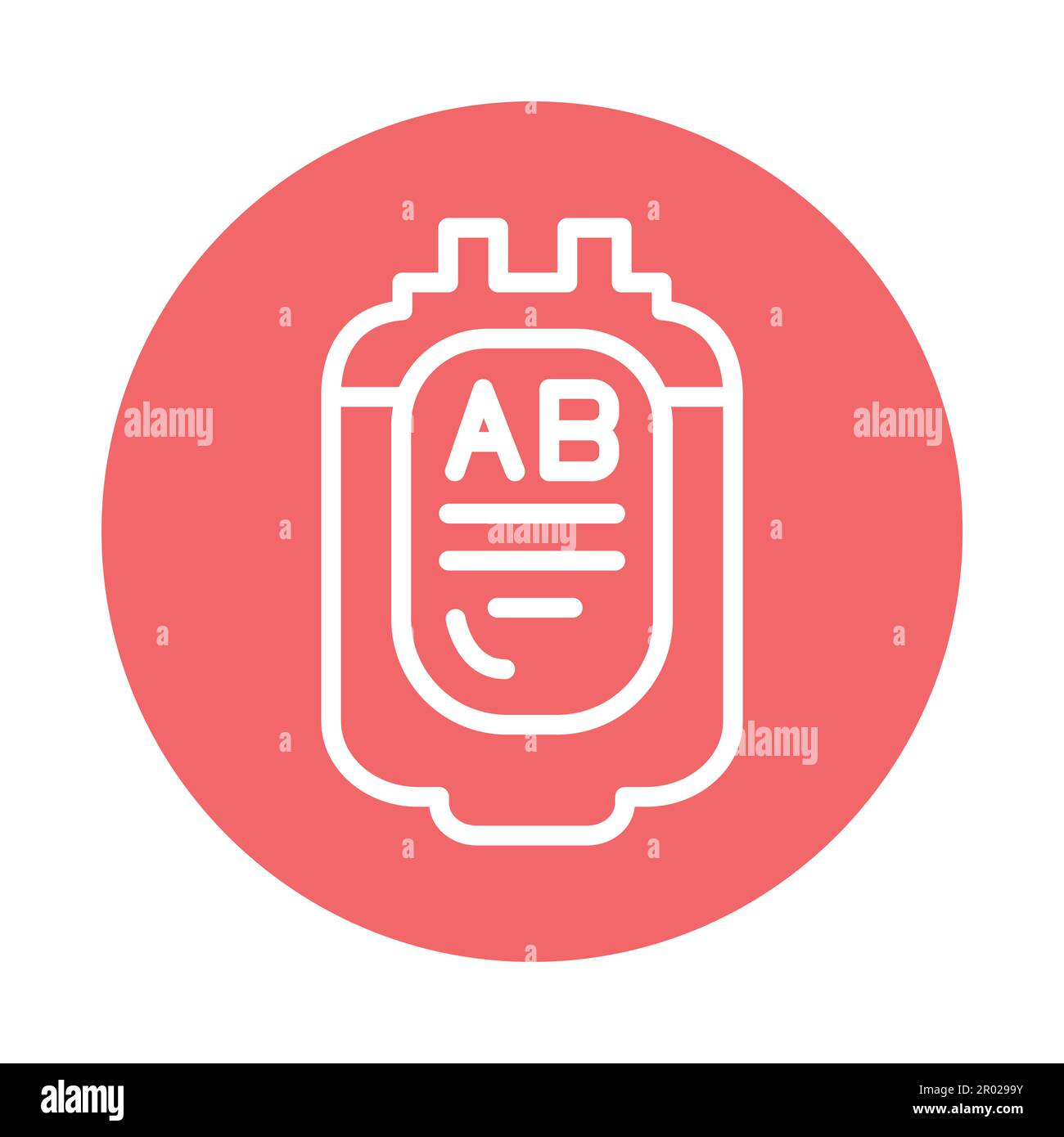 Donor blood type AB color line icon. Isolated vector element. Outline ...