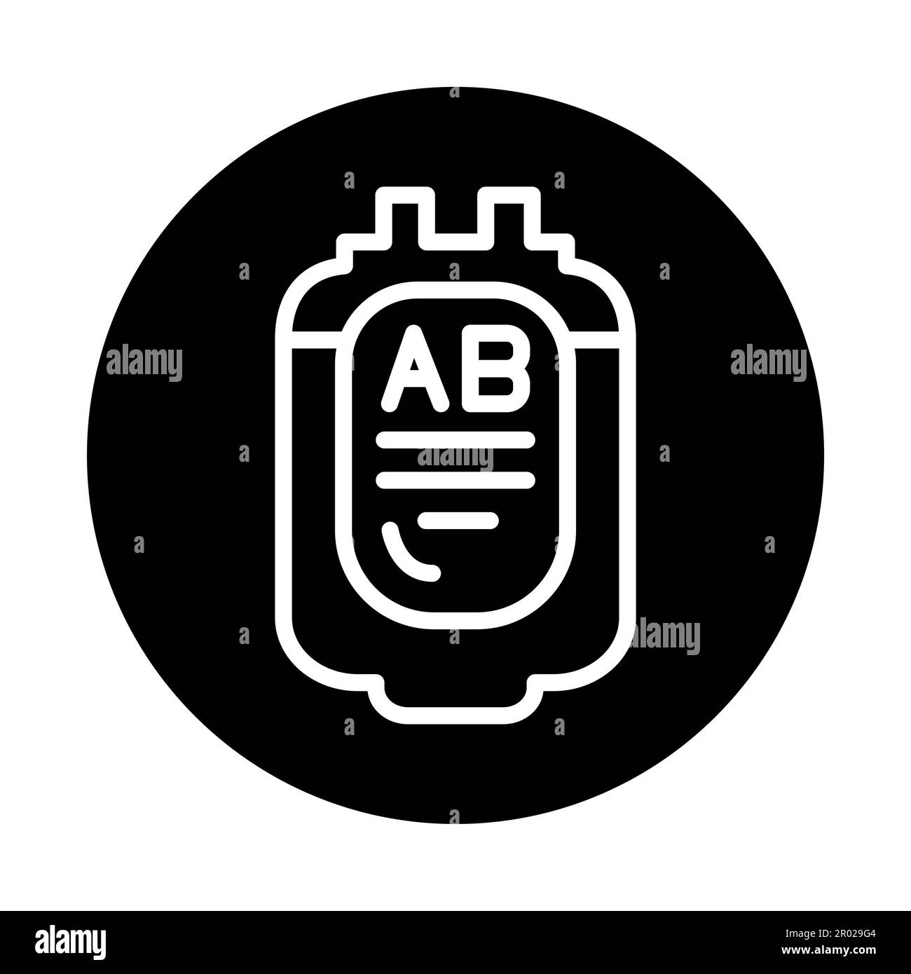 Donor blood type AB color line icon. Isolated vector element. Outline ...