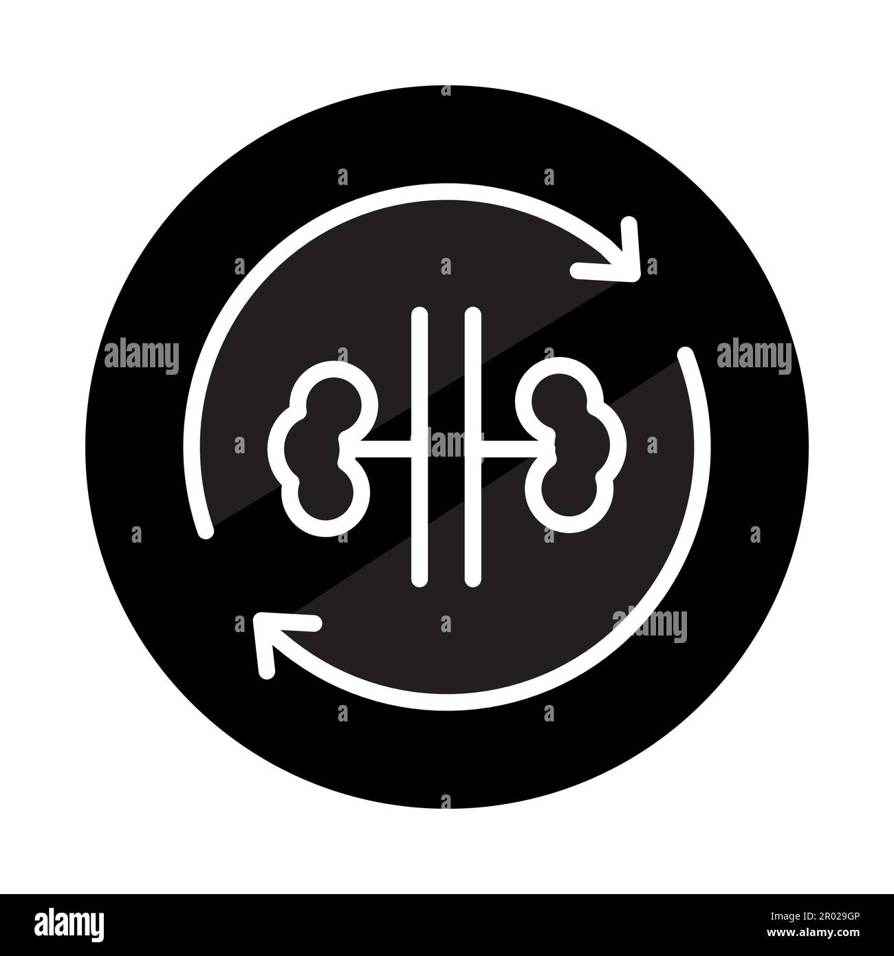 Kidneys transplant color line icon. Isolated vector element. Outline ...