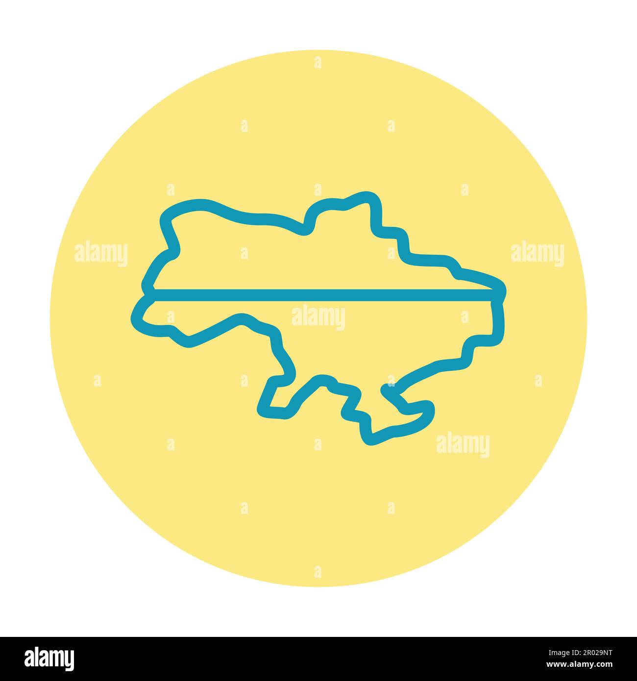 Map of Ukraine line color icon. Isolated vector element. Outline ...