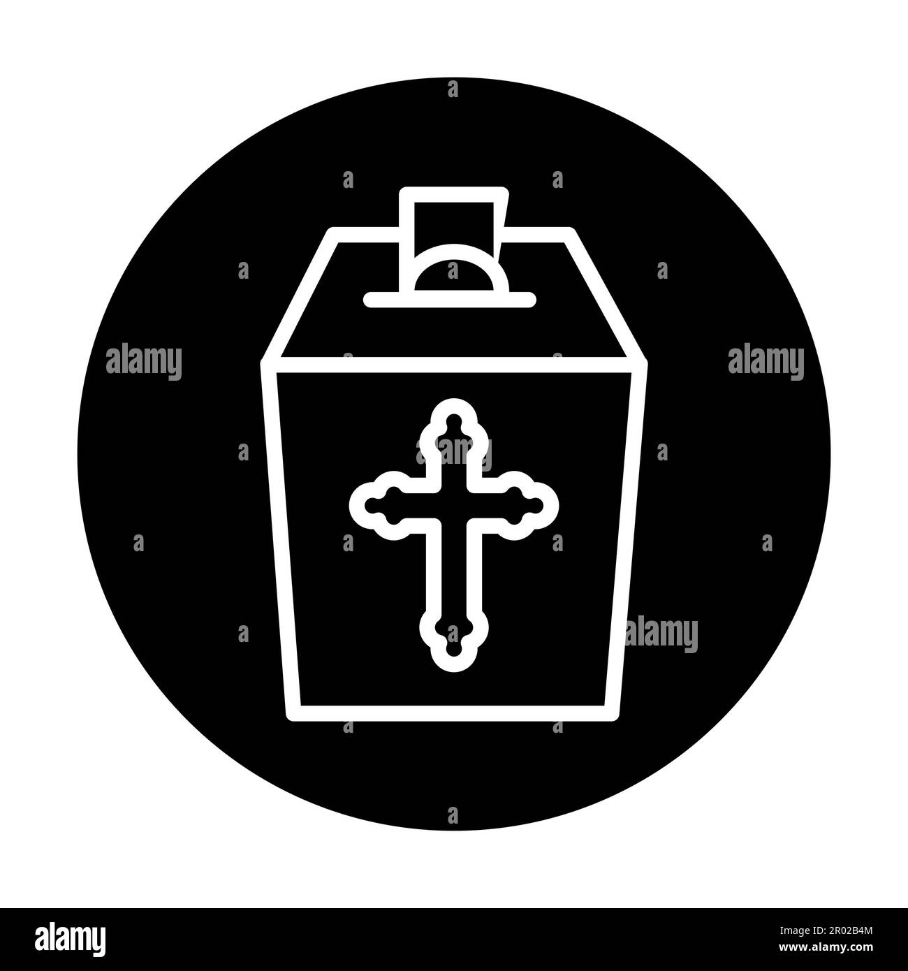 Donation box icon outline Black and White Stock Photos & Images - Alamy