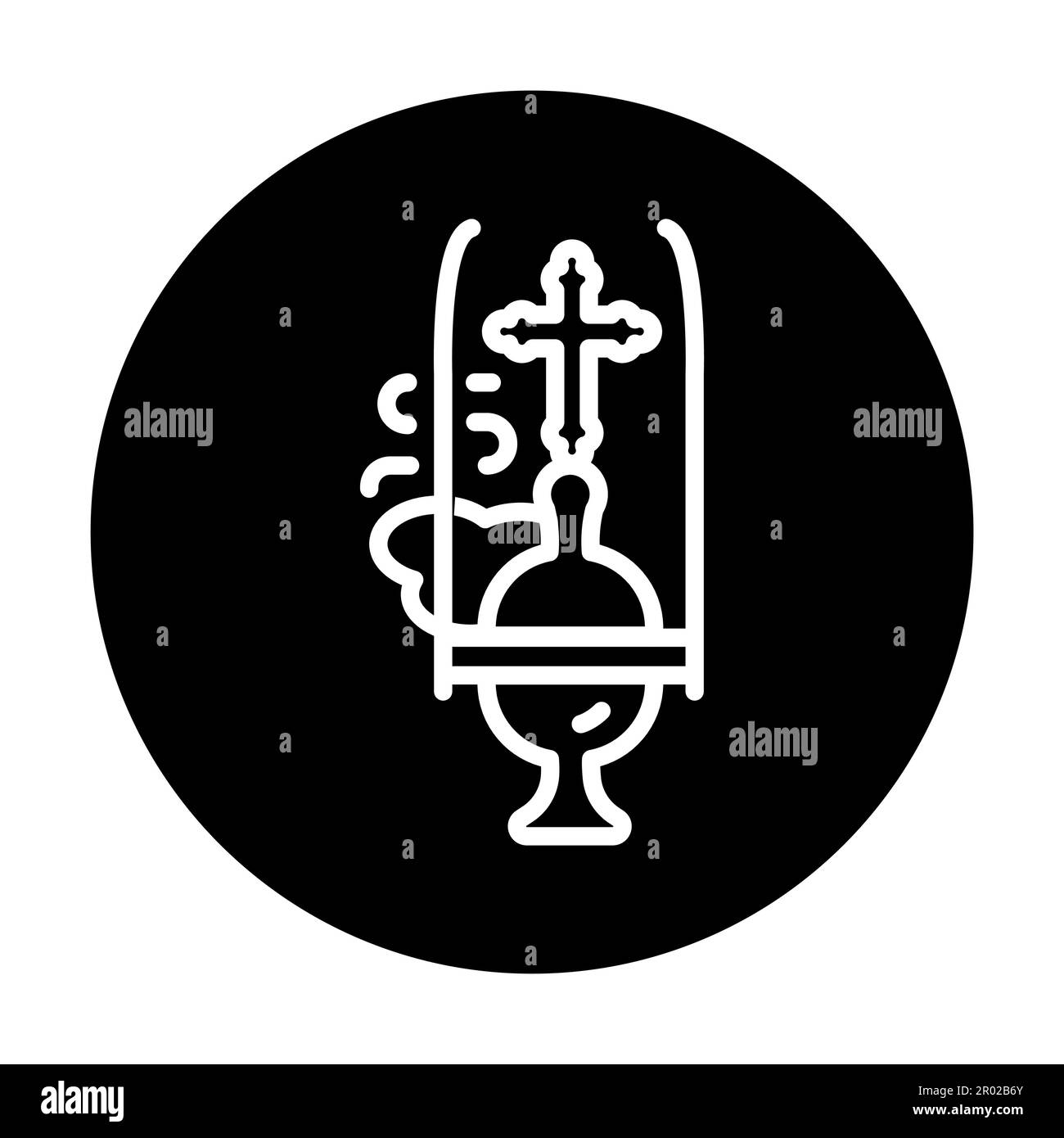 Incense smoking from a thurible line color icon. Isolated vector ...