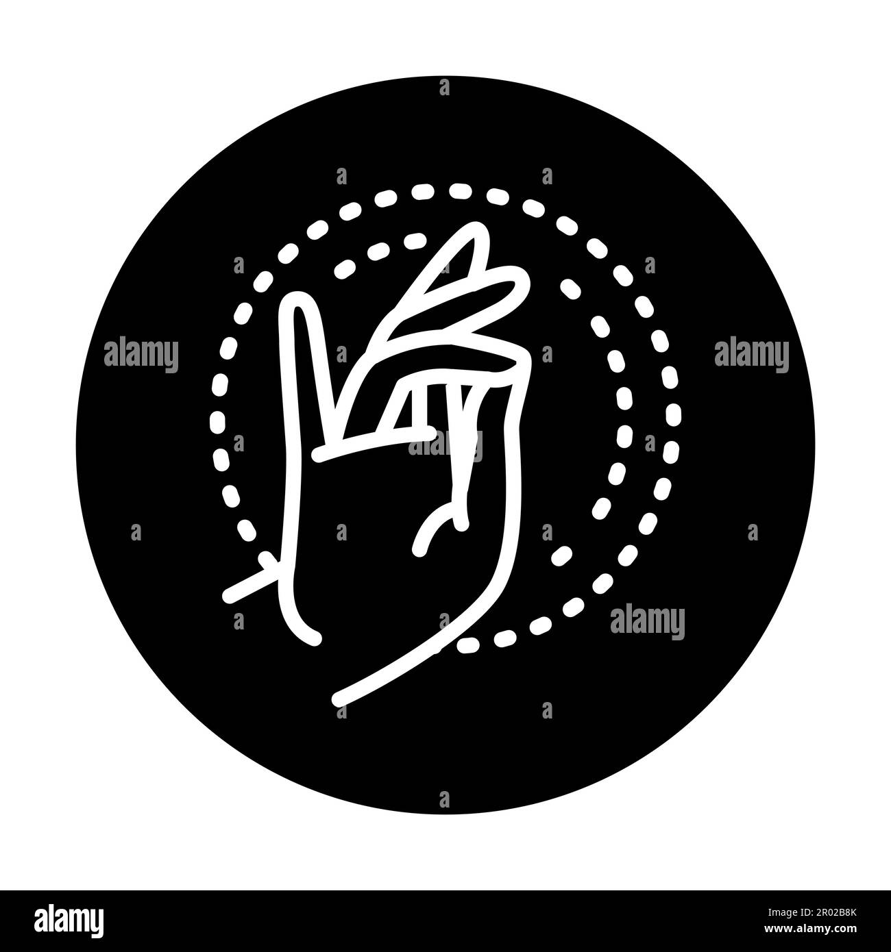 Gesture of the hand of Jesus Christ line color icon. Isolated vector ...