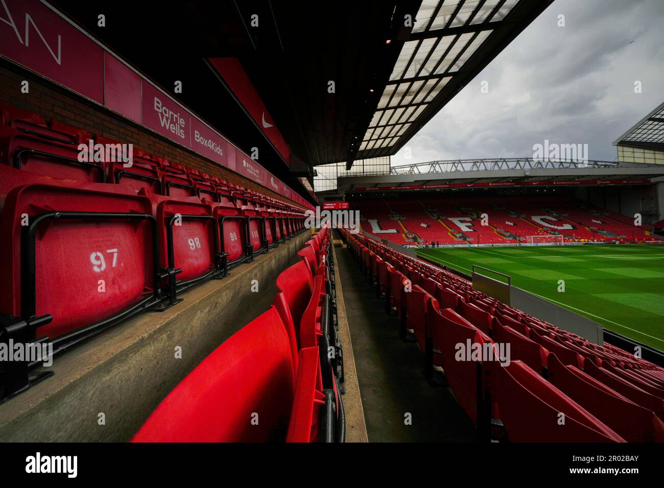 A general view of Anfield, home of Liverpool before the Premier League ...
