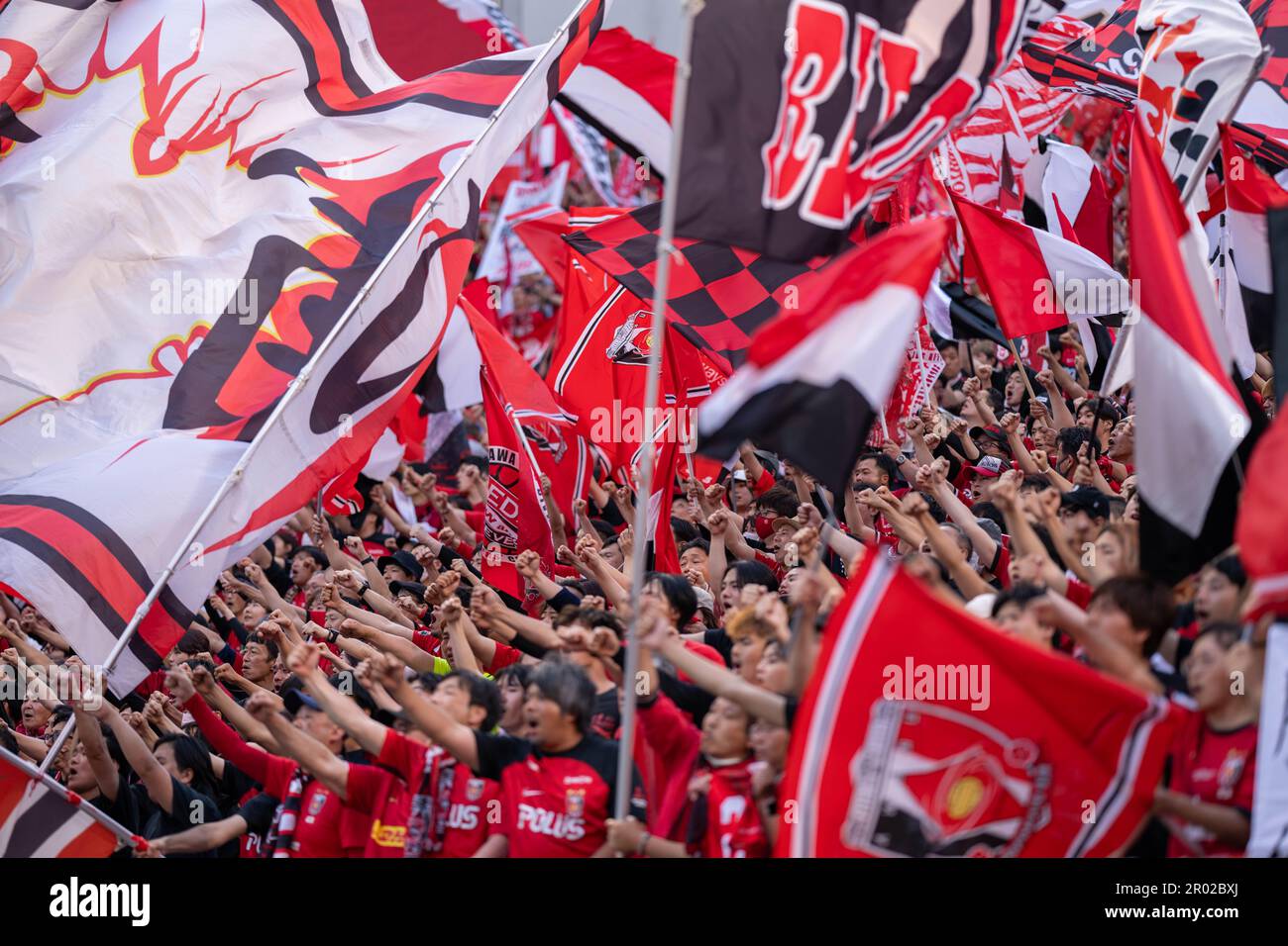 Saitama. 6th May, 2023. Fans cheer prior to the final 2nd leg of 2022 ...