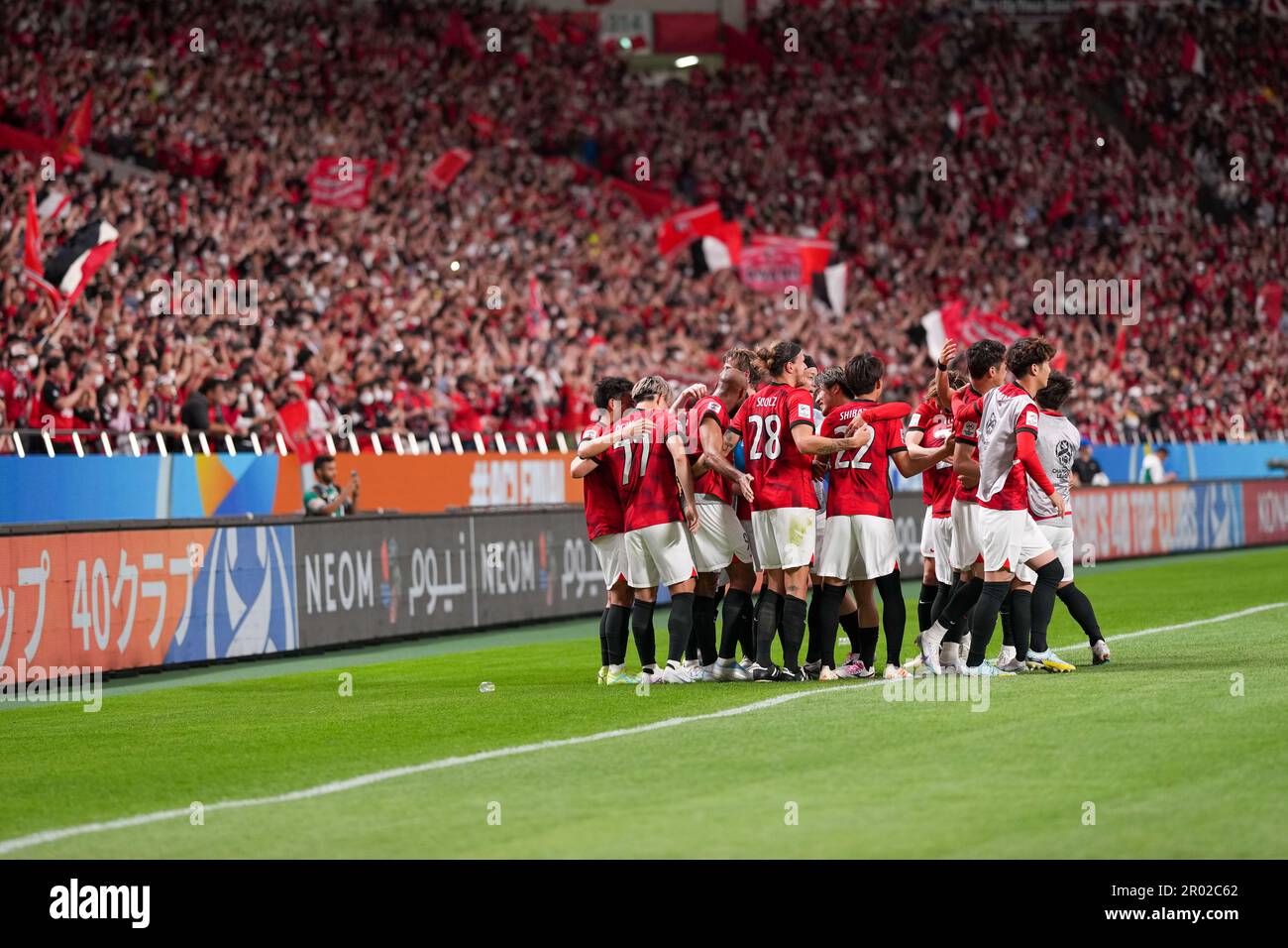 Saitama. 6th May, 2023. Players of Urawa Reds celebrate after the final ...