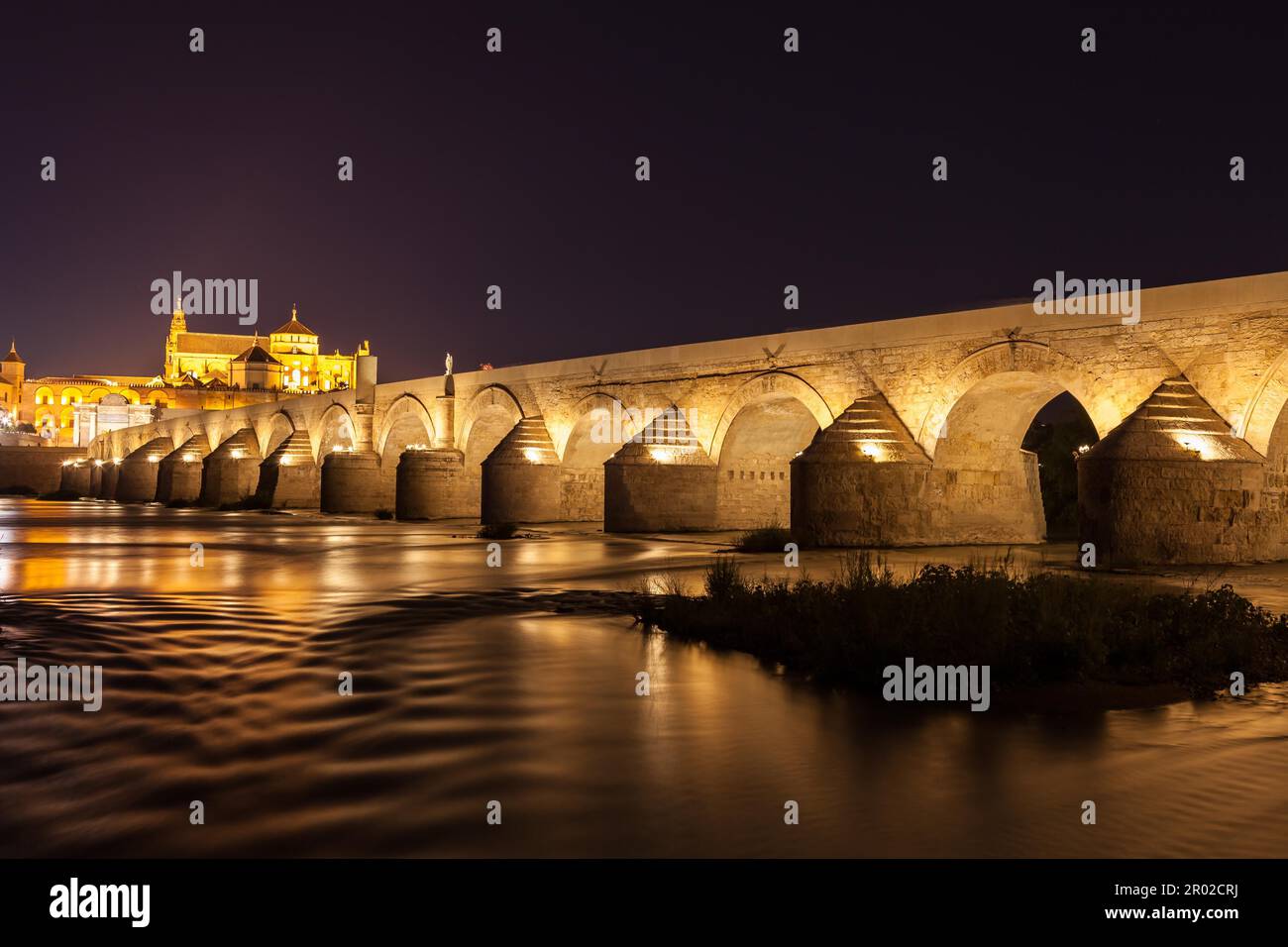 Roman bridge of Cordoba, the main landmark of this city in Andalusia ...