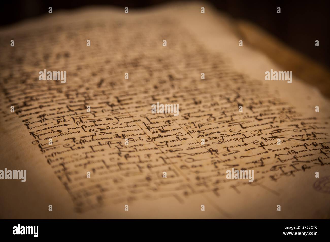 Detail of an old Spanish book, 300 years old Stock Photo - Alamy