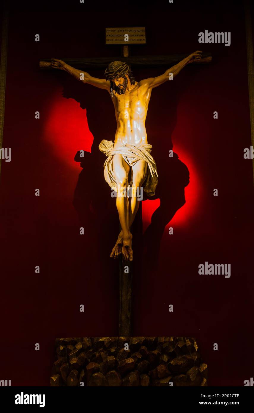 Ancient Spanish Crucifix made of wood, 300 years old Stock Photo - Alamy