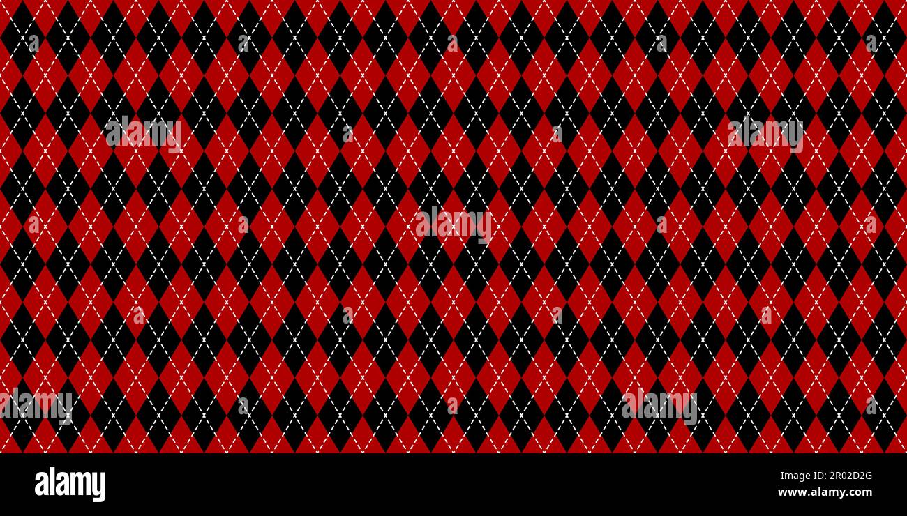 Harlequin seamless pattern in red, and black colors. Argyle classic ...