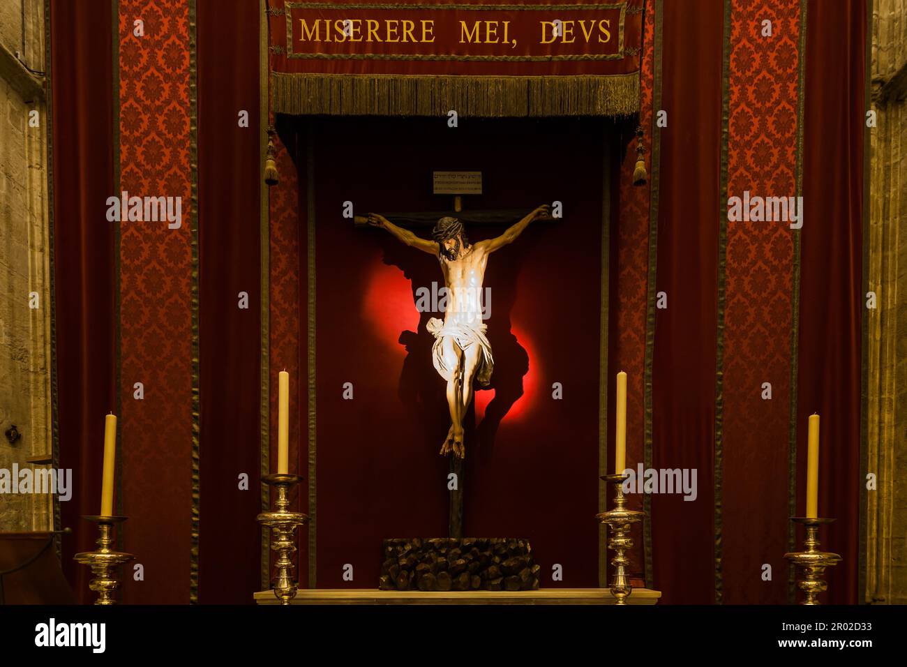 Ancient Spanish Crucifix made of wood, 300 years old Stock Photo - Alamy