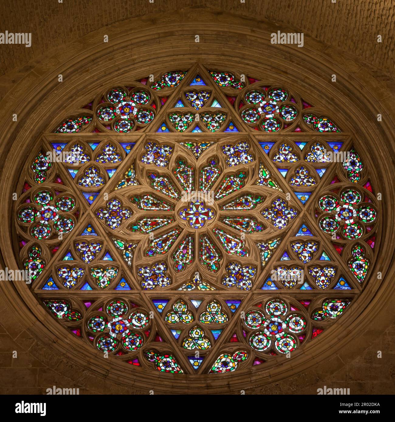 Window detail interior of a Gothic Catholic Cathedral Stock Photo - Alamy