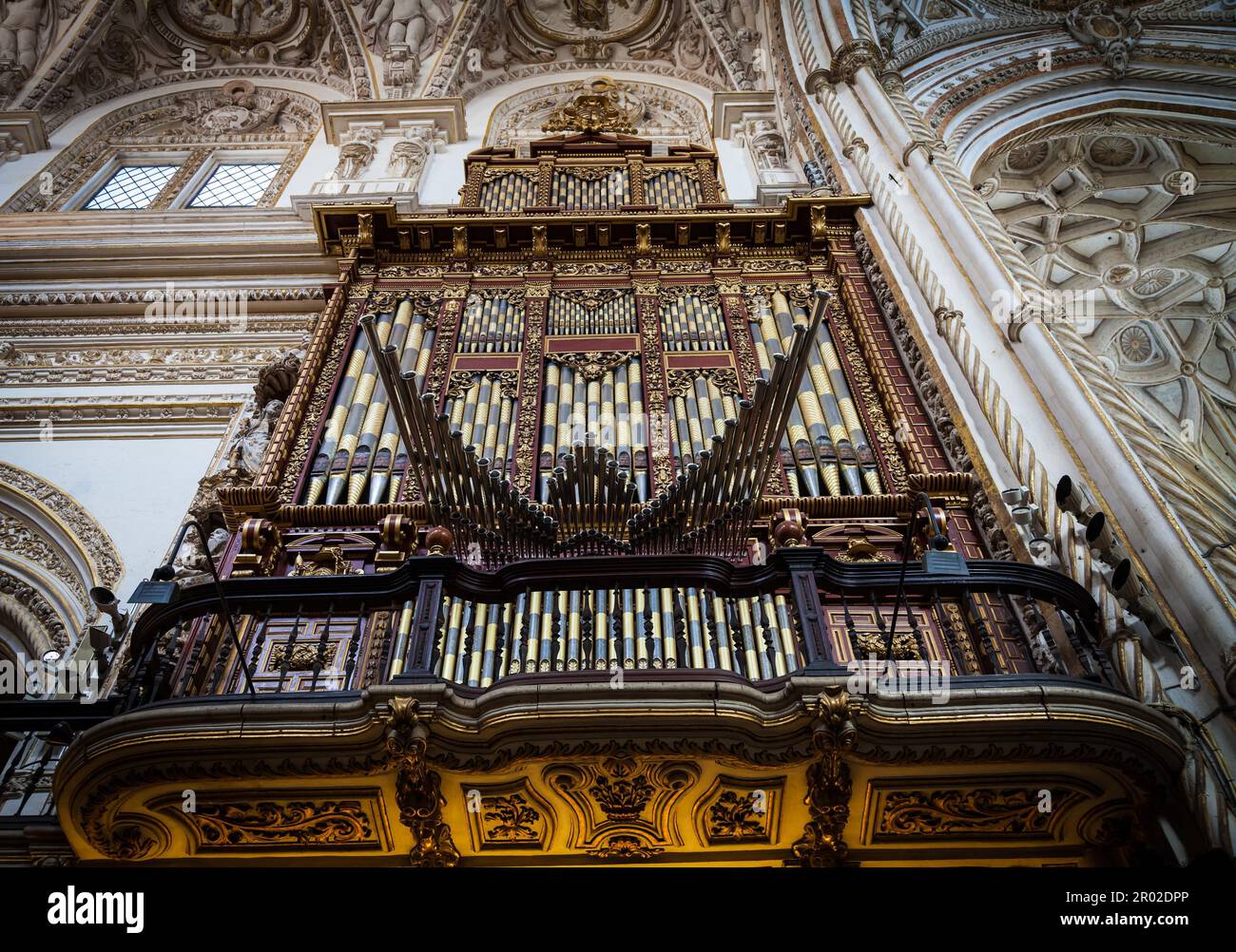 Detail of a 2 century old organ in a Spanish Catholic Church Stock ...